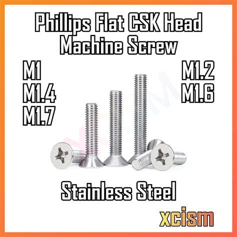 [m1 M1 2 M1 4 M1 6 M1 7] Phillips Cross Flat Countersunk Head Csk Machine Screw Skru Bolt