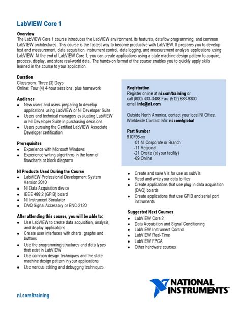 Labview Core 1 Pdf Data Acquisition Computer Programming