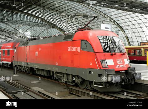 Siemens Class 182 Eurosprinter Electric Locomotive And Train At The