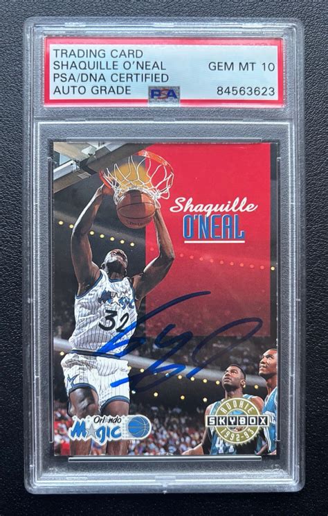 1992 Skybox Shaquille Oneal 382 Rookie Auto Psa 10 Gem Mint Auto