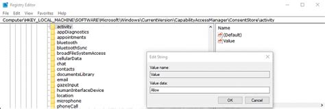 Registry Key For Activity Related To Motion Windows 10 Forums