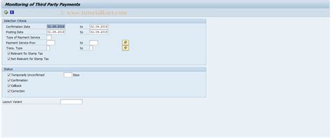 FPCVS EXAM SAP Tcode Monitoring Of Third Party Payments
