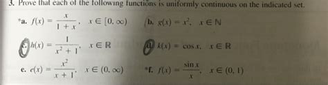 Solved Prove That Each Of The Following Functions Is Chegg
