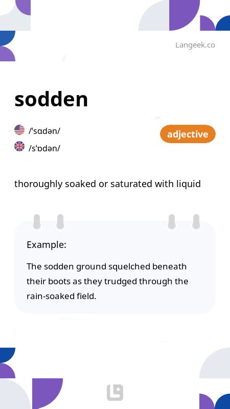 Definition And Meaning Of Sodden Langeek