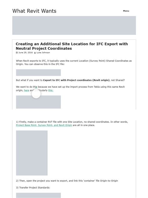 Creating An Additional Site Location For Ifc Export With Neutral