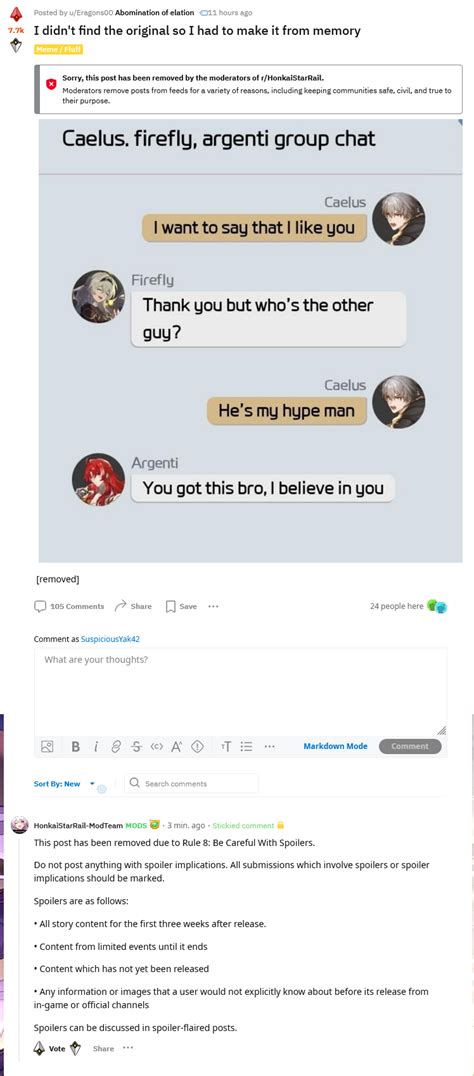 How Was This Post A Rule 8 Spoiler R Honkaistarrail