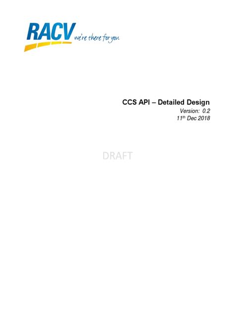 Ccs Api Detailed Design Pdf Hypertext Transfer Protocol Application Programming Interface