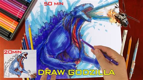 How To Draw GODZILLA Draw Godzila X Kong YouTube
