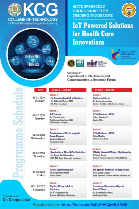 Aicte Sponsored Online Short Term Training Programme On “iot Powered Solutions For Healthcare