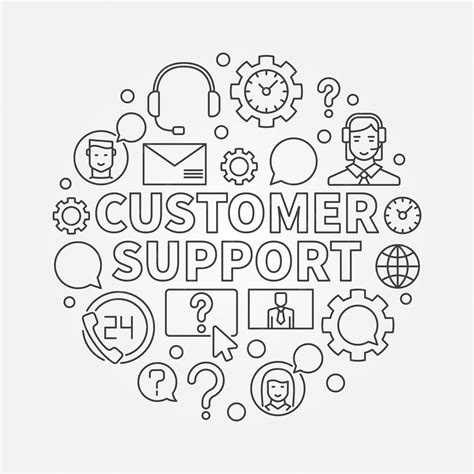 Premium Vector Customer Support Round Illustration Vector Customer Service Concept Circular