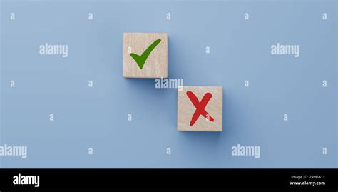 Analyze Pros And Cons Concept Of Positive Or Negative Decision Green Tick And Red Cross On