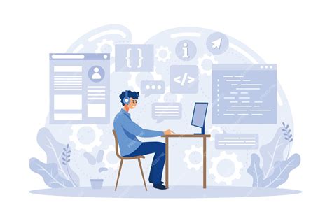 premium vector website development web design programming and