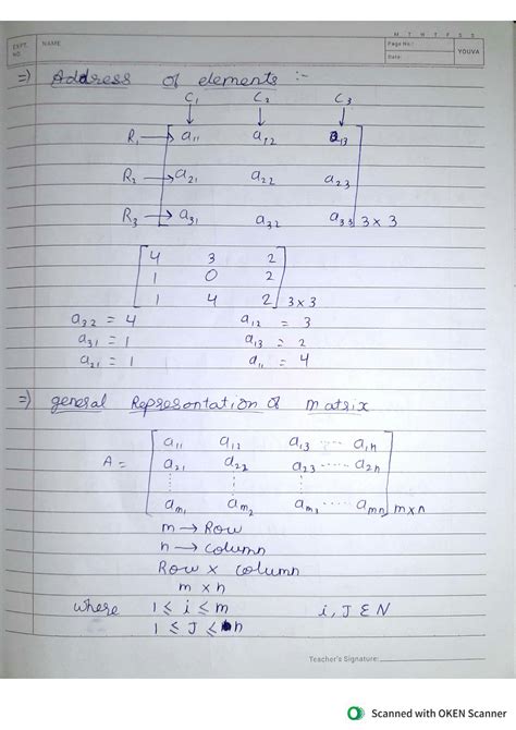 SOLUTION Matrices Part 1 Types Of Matrices Exercise 1 Studypool