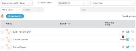 How Do I Delete An Activity That I Have Built SAM Learning