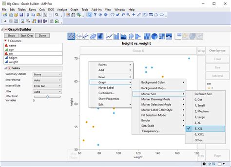 Graph Builder Marker Size Jmp User Community
