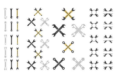 Spanner Vector Bundle Spanner Silhouette Bundle Hardware Vector Bundle Spanner Clipart Bundle