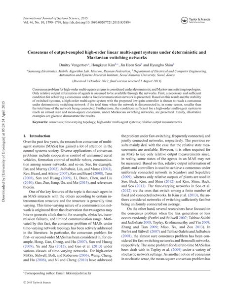 pdf consensus of output coupled high order linear multi agent systems