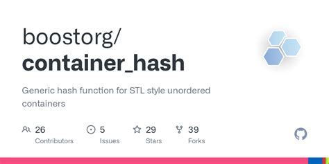 Github Boostorg Container Hash Generic Hash Function For Stl Style Unordered Containers
