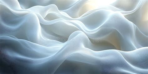 Abstract White Wavy Fabric Texture Background Design Smooth Flowing Material Soft Cloth With