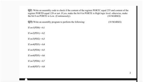 Solved Q2 Write An Assembly Code To Check If The Content Of