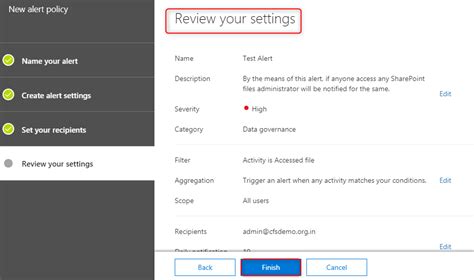 Alert Result If Any User Tries To Access Any File In Sharepoint Online The Recipients The