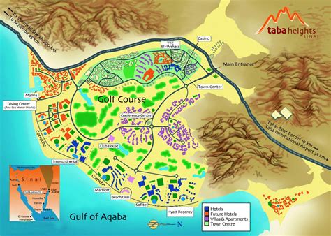 Подробная карта Табы на русском языке карта Табы с достопримечательностями и отелями