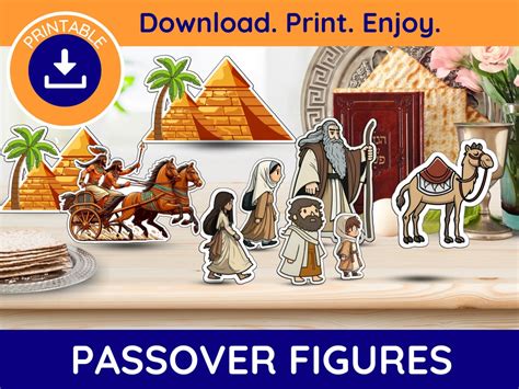 Printable Passover Figures Seder Decoration Passover Decorations