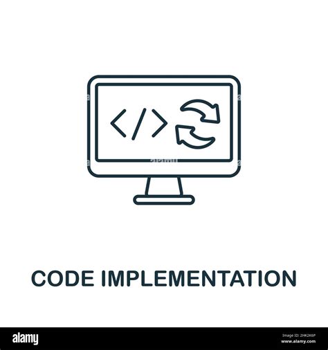 Code Implementation Icon Line Element From Production Management Collection Linear Code