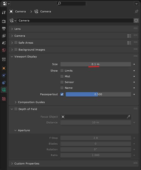 blender camera structure object inside the camera blender stack