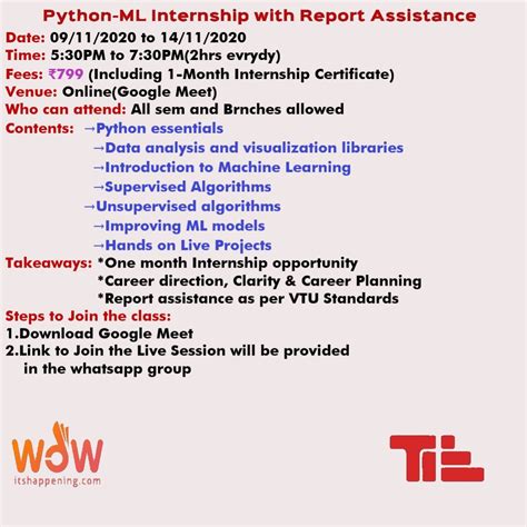 Python And Machine Learning Internship Wow Its Happening