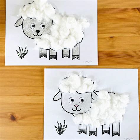 Easy Cotton Ball Sheep Craft Free Printable