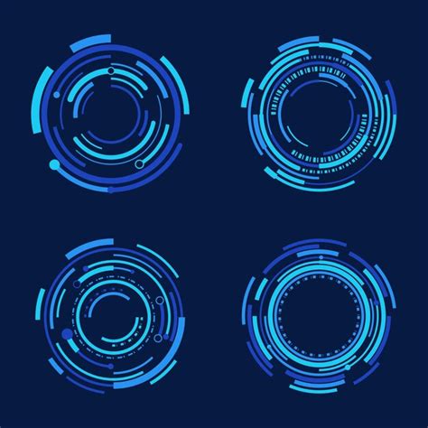 원형의 미래 Hud 인터페이스 디자인의 컬렉션 프리미엄 벡터