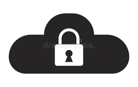 Computing Cloud Security Black And White 2d Line Object Stock