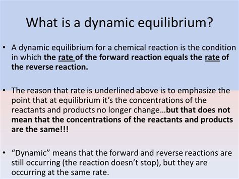Why Is Dynamic Used To Describe Chemical Equilibrium