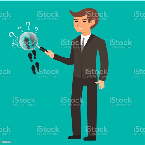 남자 확대 유리를 손에 들고입니다 사립 탐정입니다 누군가 따라 밀접 하 게 형사 돋보기 유리입니다 형사 제어 합니다 누군가의