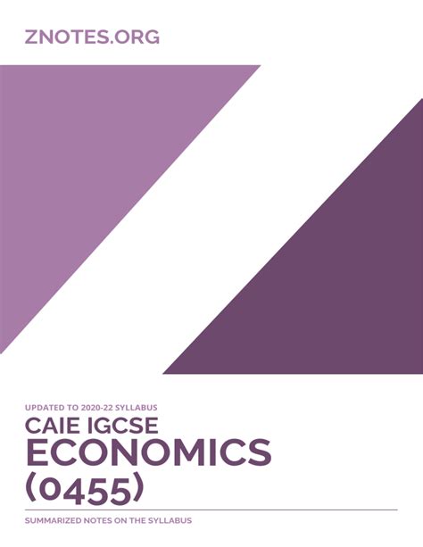 Igcse Economics 0455 Summarized Notes