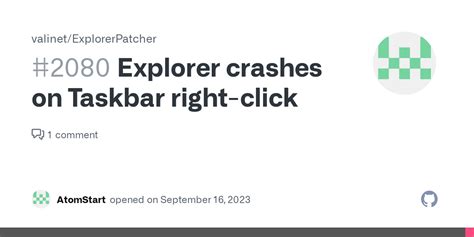 Explorer Crashes On Taskbar Right Click · Issue 2080 · Valinet