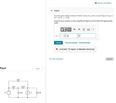 Solved Review Constants Part A Use The Node Voltage Method