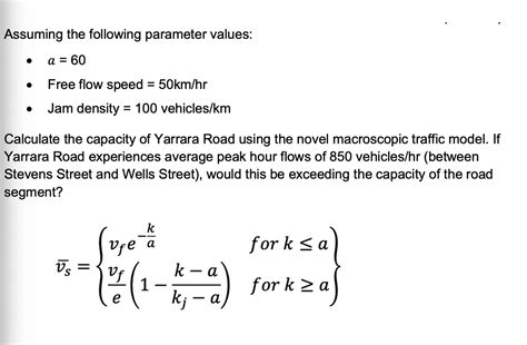 solved assuming the following parameter values a 60free flow