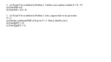 Solved Let X And Y Be As Defined In Problem I Define A Chegg Com