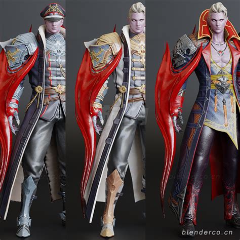 Blender游戏角色模型男战士 Blender布的