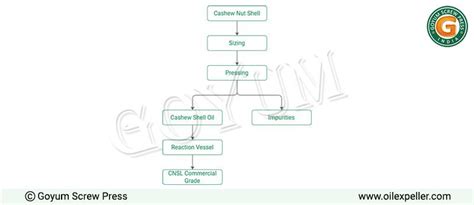 Cashew Nut Shell Oil Manufacturing Process With Flowchart Goyum