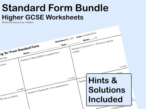 Gcse Maths Standard Form Bundle Higher Tier Teaching Resources