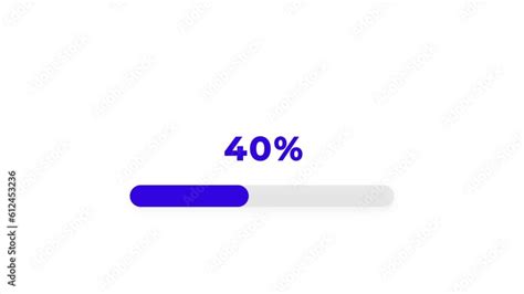 Blue Progress Bar Animation Percentage Loading 40 On A White Background Stock Video Adobe Stock