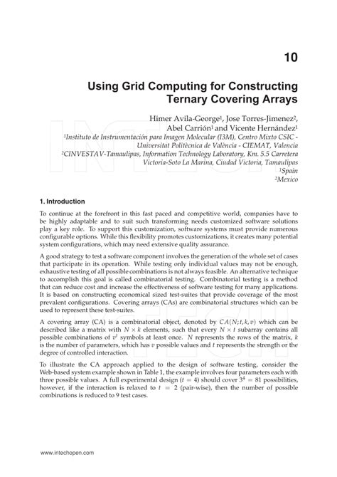 Pdf Using Grid Computing For Constructing Ternary Covering Arrays