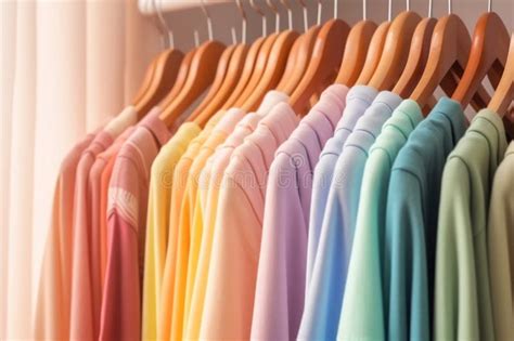 Pastel Colored Clothing Rack Vibrant And Colorful Clothes Generative