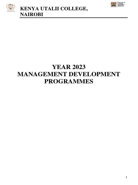 Year 2023 Management Development Programmes Pdf Menu Tourism