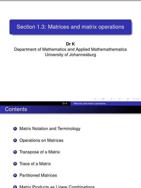 1 3 matrices and matrix operations pdf matrix mathematics
