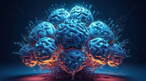 매혹적인 3d 렌더링 뇌 모양 배경의 파란색 화학 폭발 3d 배경 의료 기술 배경 정신 건강 배경 이미지 Hd 3d 의료 기술 정신 건강 배경 사진 무료