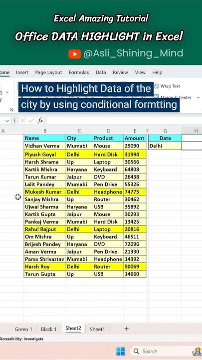 How To Highlight Office Data By Using Conditional Formatting💥👨‍💻🤯 Shorts Excel Shortvideo